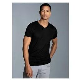 T-Shirt TRIGEMA "TRIGEMA V-Shirt aus 100% Lyocell", Herren, Gr. XL, schwarz, 100% Lyocell, Basic, Shirts T-Shirt