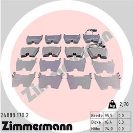 Zimmermann Bremsbelagsatz, Scheibenbremse vorne rechts links Foto entspricht Lieferumfang f&uuml;r VW AUDI VAG 8T0698151C 8T0698151B 420698151C 24888.170.2
