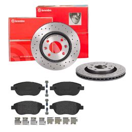 Brembo Bremsensatz-Vorderachse XTRA LINE / STANDARD Bremsensatz, Scheibenbremse vorne rechts links Gelocht/innenbel. 266mm f&uuml;r CITRO&Euml;N (DF-PSA) PEUGEO
