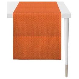 Tischläufer Apelt "1308 Loft Style, Jacquard", orange (orange, natur), B:48cm L:140cm, Polyester, Tischdecken, Fleckschutz