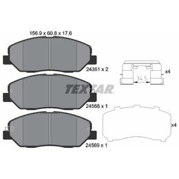 TEXTAR Bremsbelagsatz, Scheibenbremse vorne rechts links mit Zubehör für HYUNDAI KIA SSANGYONG S581012BA10 581012JA30 581012JA50 2435101