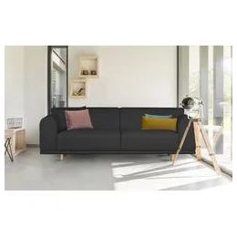 3-Sitzer Andas "Maroon", schwarz, B:236cm H:82cm T:96cm, Struktur grob ( 100% POLYPROPYLEN;Struktur fein ( 100% Polyester);Struktur (100% Polyester), Sofas, in skandinavischem Design, mit losen Kissen