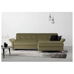 Ecksofa Inosign "Maredo L-Form", grün (olive), B:284cm H:89cm T:179cm, 100% Polyester, Sofas, Federkern, wahlweise auch mit Kopfteil- und Armlehnverstellung