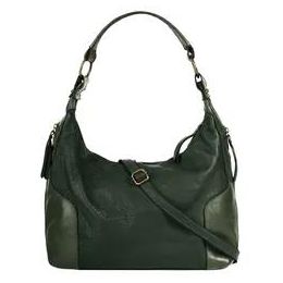 Shopper Samantha Look, Damen, Gr. B/H/T: 41cm x 30cm x 11cm onesize, grün, Leder, Taschen, echt Leder, Made in Italy