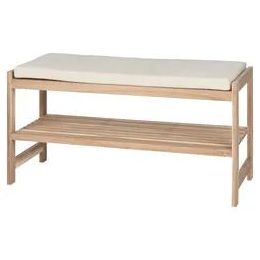 Schuhbank Wenko "Acina", braun (braun, natur), B:90cm H:45cm T:34cm, Baumwolle, FSC-zertifiziertes Holz, Polyester, Sitzbänke, BxTxH: 90x34x45 cm, aus Akazienholz