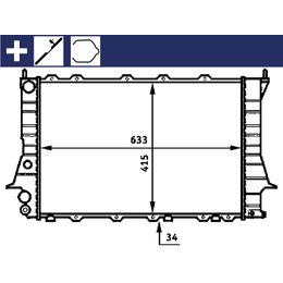 Mahle K&uuml;hler, Motork&uuml;hlung mit Halter f&uuml;r VW CUPRA AUDI 4A0121251A 4A0121251D 4A0121251 CR 358 000S