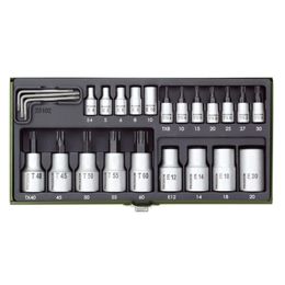 Proxxon Steckschlüsselsatz TX, 1/4 Zoll + 1/2 (23-tlg.) 23102