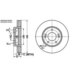 ATE Bremsensatz-Vorderachse Bremsensatz, Scheibenbremse vorne rechts links bel&uuml;ftet 280mm f&uuml;r HYUNDAI KIA 58101-G2A10 58101-2VA00 58101-2VA50 IJF1416Q