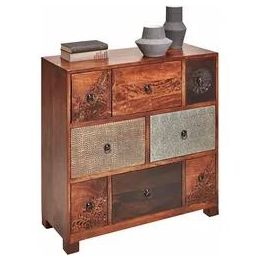Kommode OTTO HOME "Mahar", bunt (braun, bunt), B:85cm H:85cm T:35cm, Sideboards, Kommode, Breite 85 cm