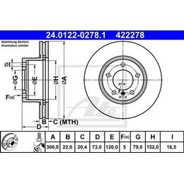 ATE Bremsensatz-Vorn und hinten Bremsensatz, Scheibenbremse vorne rechts links bel&uuml;ftet 300mm f&uuml;r BMW 34116850568 34206873094 34206799809 SG00000DFL