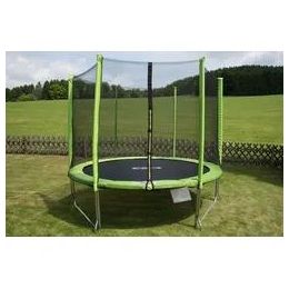 Gartentrampolin Stamm Sports "SS-GT", grün (schwarz, grün), Trampoline, B/L/T: 244cm x 244cm, Anti-Roll-Over-Schutz, farbig verkleidete Netzpfosten