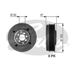 GATES Riemenscheibe, Kurbelwelle DriveAlign® Universal TVD1014