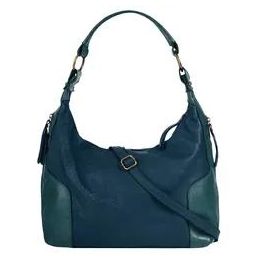Shopper Samantha Look, Damen, Gr. B/H/T: 41cm x 30cm x 11cm onesize, blau, Leder, Taschen, echt Leder, Made in Italy