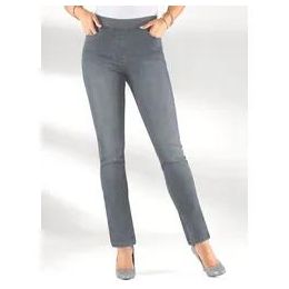 Schlupfjeans Inspirationen, Damen, Gr. 205, Extrakurzgr&ouml;&szlig;en, grau (grau, denim), 78% Baumwolle, 20% Polyester, 2% Elasthan, unifarben, lang, Jeans Schlupfjeans