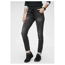 Jogg Pants Kangaroos, Damen, Gr. 36, N-Gr, schwarz (schwarz used), Denim/Jeans, Obermaterial: 59% Baumwolle, 40% Polyester, 1% Elasthan, bequem lang, Jeans Jogg Jeans Treggings, entspannte Passform, weite Beinform, Topseller