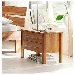 Nachtkonsole Home Affaire "Modesty Nachtkonsole, überzeugt durch sein klares, schlichtes Design", beige (naturfarben), B:45cm H:45cm T:35cm, Massivholz, Sideboards, Massivholz, Skandinavisches Design, Robust, stabil, FSC zertifiziert