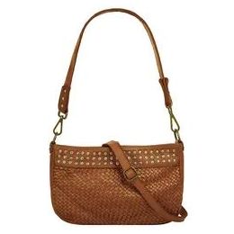 Umhängetasche Samantha Look, Damen, Gr. B/H/T: 28cm x 17cm x 4cm onesize, braun (cognac), Leder, Taschen, echt Leder, Made in Italy