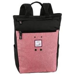 Cityrucksack Kangaroos, Gr. B/H/T: 25cm x 36,5cm x 17cm, pink (pink, schwarz), Nylon, Rucks&auml;cke Cityrucksack, Freizeitrucksack Arbeitsrucksack Schulrucksack