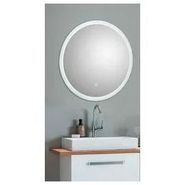 MÖBELPARTNER Badspiegel SCHILDMEYER "Bjarne", silber (silberfarben), B:60cm H:60cm T:3cm Ø:60cm, FSC-zertifizierter Holzwerkstoff, Spiegel, Durchmesser 60 cm