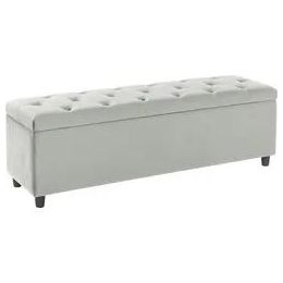 Guido Maria Kretschmer Home & Living Bettbank "Relaxy", grau (hellgrau), B:100cm H:41,5cm T:40cm, Massivholz, Polyester, Sperrholz, GUIDO MARIA KRETSCHMER HOME & LIVING, Sitzbänke, gesteppt, mit Staufach