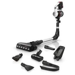 Bosch Akku-Stielstaubsauger "Unlimited 7 BKS711MTB, Knickrohr, Hygiene-Filter, 10 J. Motorgarantie", bunt (silberfarben, weiß), B:20cm H:132cm T:26cm, Akkusauger, LED-Licht, hohe Saugkraft, lange Laufzeit, mini Turbodüse, weiß