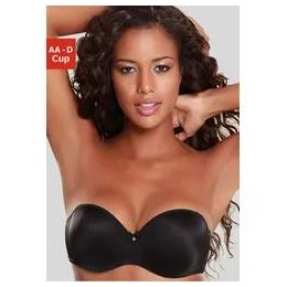 Multiway-BH Lascana, Damen, Gr. 65, Cup D, schwarz, Microtouch, Obermaterial: 80% Polyamid (TACTEL), 20% Elasthan, BHs Push-up-BH Tr&auml;gerlose-BH, mit abnehmbaren, normalen und transparenten Tr&auml;gern