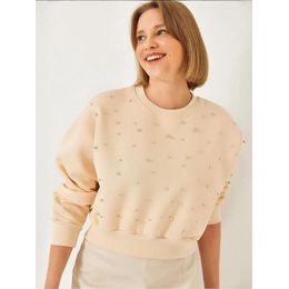 Bianco Lucci Sweatshirt female Beige size S