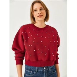 Bianco Lucci Sweatshirt Damen Gr&ouml;&szlig;e M burgunder