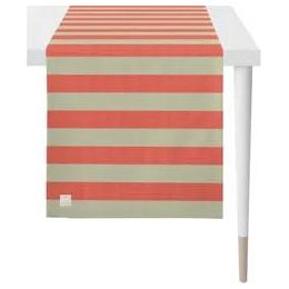 Tischläufer Apelt "3967 Outdoor, Sommerdeko, Sommer", orange (koralle, sand), B:46cm L:140cm, Polyester, Tischdecken, Jacquardgewebe