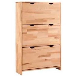 Schuhschrank Home Affaire "Maximus", beige (kernbuche), Schränke, Höhe 130 cm, mit 3 Doppelschuhtrommeln