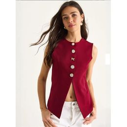 Bianco Lucci Vest female Red size S
