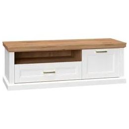TV-Board Home Affaire "Tara", weiß (weiß matt, pacific walnut), B:151cm H:52cm T:54cm, MDF, Spanplatte, Sideboards, lackiert mit wasserbasiertem UV-Lack, Fernsehtisch Soft-Close-Funktion