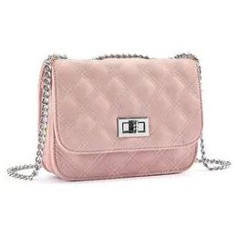 Umhängetasche Lascana "Minibag", Damen, Gr. B/H/T: 19cm x 14cm x 5cm, rosa (rosé), Lederimitat, unifarben, Taschen, Handtasche, Henkeltasche mit Kettenhenkel, Crossbody Bag VEGAN