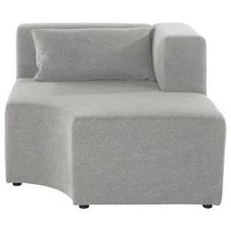 Ottomane LEONIQUE "Alexane", grau (silbergrau), B:97cm H:70cm T:118cm, Sofas, Modul zum eigenen Zusammenstellen; viele Bezugsqualitäten und Farben