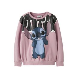 name it Sweatshirt 'NKFodimi' Mädchen Größe 134/140 taubenblau / mauve / schwarz / weiß
