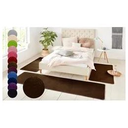 Bettumrandung Hanse Home "Shashi" Gr. 14, braun, H:8mm, Obermaterial: 100% Polypropylen, Bettumrandungen, Kurzflor, Unifarben, Teppich, Bettläufer, Bettvorleger, Teppichläufer