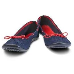 Barfu&szlig;schuh Leguano "STYLE MARITIM", Damen, Gr. 38, blau (dunkelblau), Textil, Schuhe Barfu&szlig;schuh Socksneaker Ballerina Sommerschuh, Ballerina, Slipper, Bequemschuh mit modischen Durchz&uuml;gen