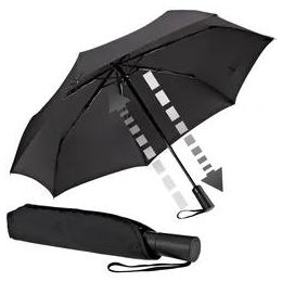 Taschenregenschirm Euroschirm "Automatik 3020, schwarz", Damen, schwarz, Bezug: 100% Polyester, uni, Regenschirme, Automatik, l&auml;sst sich besonders leicht &ouml;ffnen und schlie&szlig;en