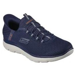 Slip-On Sneaker Skechers "SUMMITS-HIGH RANGE", Herren, Gr. 44, blau (navy), Textil, Schuhe, Freizeitschuh mit Slip Ins-Fersenpart für einen leichten Einstieg
