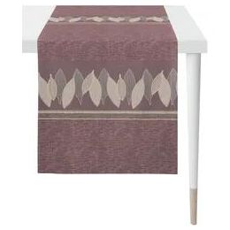 Tischläufer Apelt "2719 LOFT STYLE, Jacquard", lila (aubergine, lila, beige, natur), B:44cm L:140cm, Baumwolle, Polyacryl, Polyester, Viskose, Tischdecken