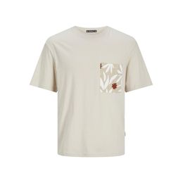 Jack & Jones JACK & JONES Shirt 'Marbella' Herren Größe S beige / dunkelbraun / weiß