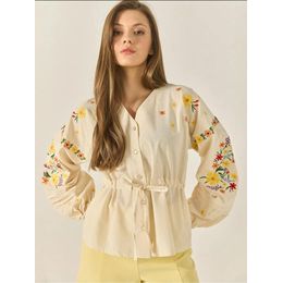 Bianco Lucci Bluse Damen Gr&ouml;&szlig;e S beige / gelb / greige / orange