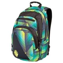 Schulrucksack Nitro "Stash 29", Gr. B/H/T: 32cm x 49cm x 22cm, grün (geo grün), Polyester, Rucksäcke, Alltagsrucksack, Rucksack für Freizeit, Schule, Arbeit und Reise