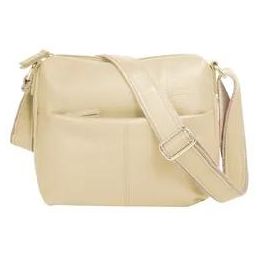 Umh&auml;ngetasche Samantha Look, Damen, Gr. B/H/T: 26cm x 24cm x 5cm onesize, beige, Leder, unifarben, Taschen Umh&auml;ngetasche, echt Leder, Made in Italy