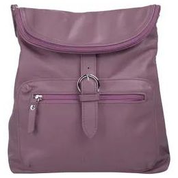 Cityrucksack FORTY, Damen, Gr. B/H/T: 28cm x 30cm x 8cm, onesize, lila (violett), Leder, Rindsleder, Rucks&auml;cke Cityrucksack, echt Leder, Made in Italy