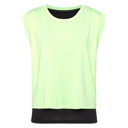 active by Lascana LASCANA ACTIVE Shirt Damen Gr&ouml;&szlig;e XS neongr&uuml;n / schwarz