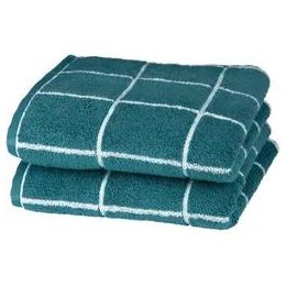 Handtücher Ross "Cashmere Überkaro", blau (pazifik), B:50cm L:100cm, Frottier, Baumwolle, Handtücher, 100% Baumwolle, kariert, in modischen Karo Farben