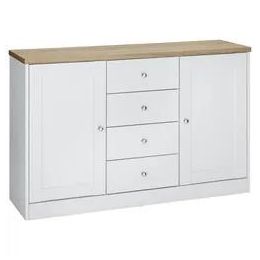 Kommode Home Affaire "Heide", weiß (weiß, eichefarben), Sideboards, Breite 120 cm