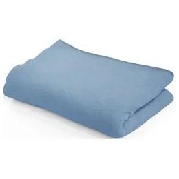 Wohndecke SETEX "Kuscheldecke", blau (rauchblau), B:150cm L:200cm, Baumwolle, Wohndecken, mit Ziernaht in Melange-Optik, Kuscheldecke