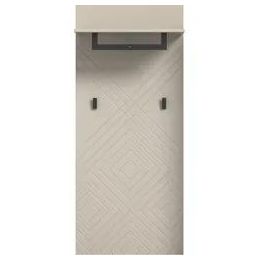 Garderobenpaneel Inosign "Mento, Höhe 140 cm, Paneelrückwand mit Ornamentfräsung", beige (sandbeige), B:60cm H:140cm T:35cm, Spanplatte, Garderobenpaneele, 2 Haken & 1 Kleiderstange aus Metall, Paneel, Wandpaneel, Garderobe